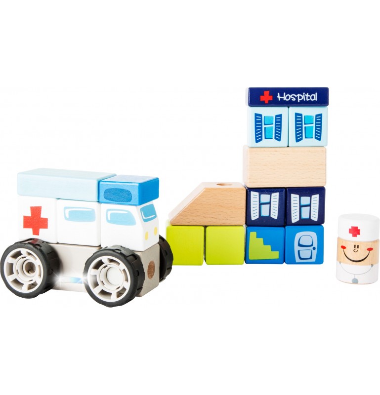 Child Construction Toy: The ambulance arrives at the hospital