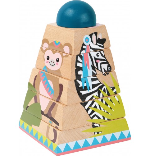 Wooden pyramid: Stackable toy - Montessori toy