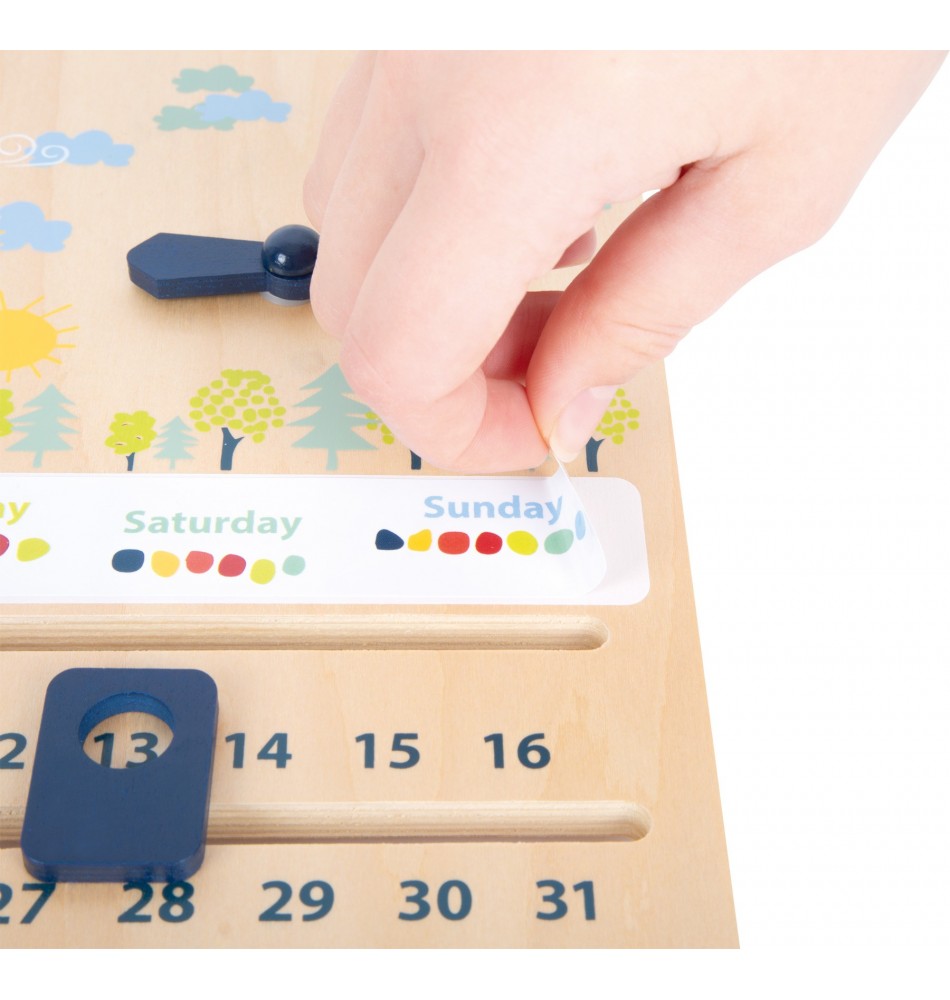 Montessori wooden calendar / clock - learning the time