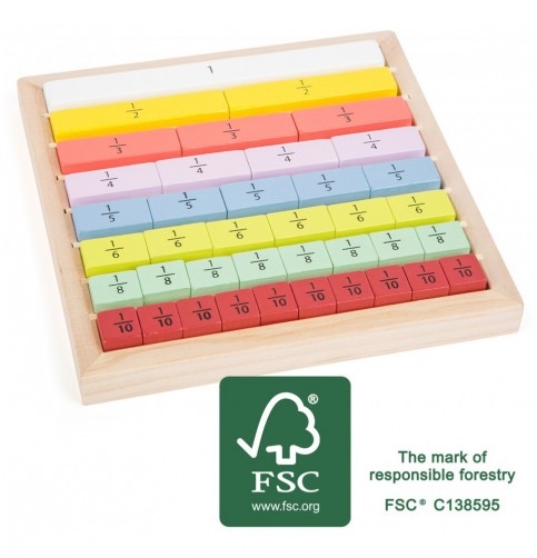 Fractions box: Montessori material - Learning to calculate
