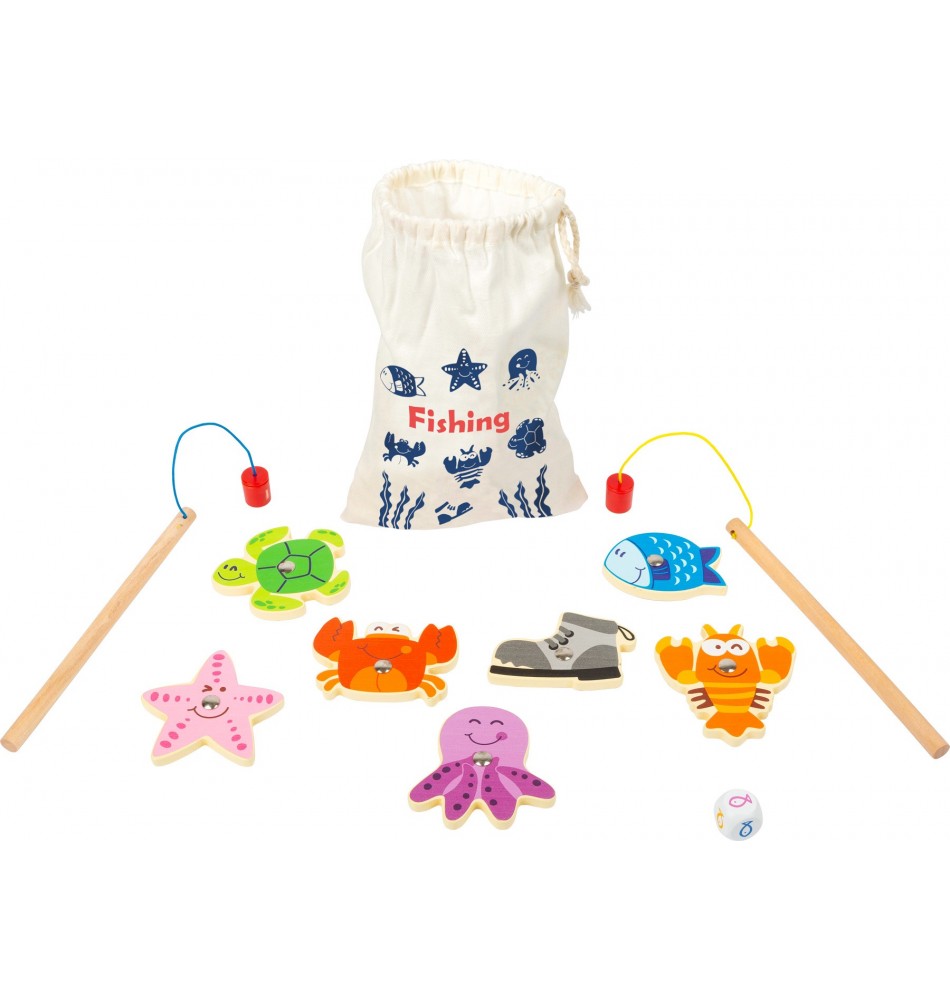 Wooden fishing toy: Montessori toy - Skill game