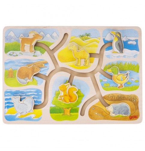 Maze Puzzle - Learn where animals live - Montessori Toy