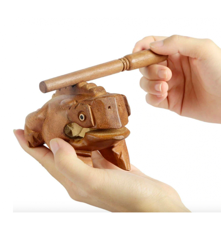 Wooden frog: Musical frog - Montessori toy